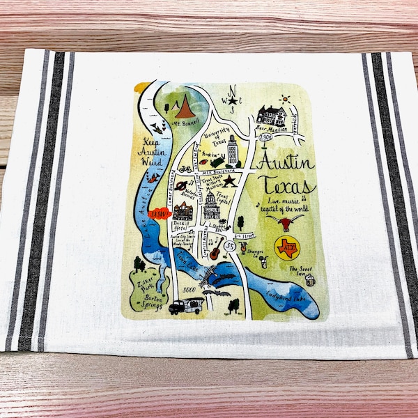 Austin Map Card - Etsy