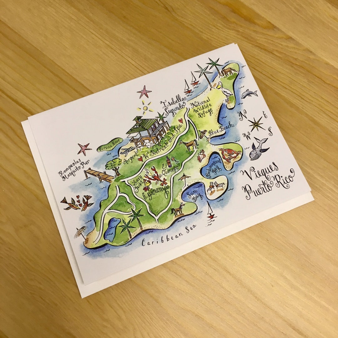 Puerto Rico Note Card - Etsy