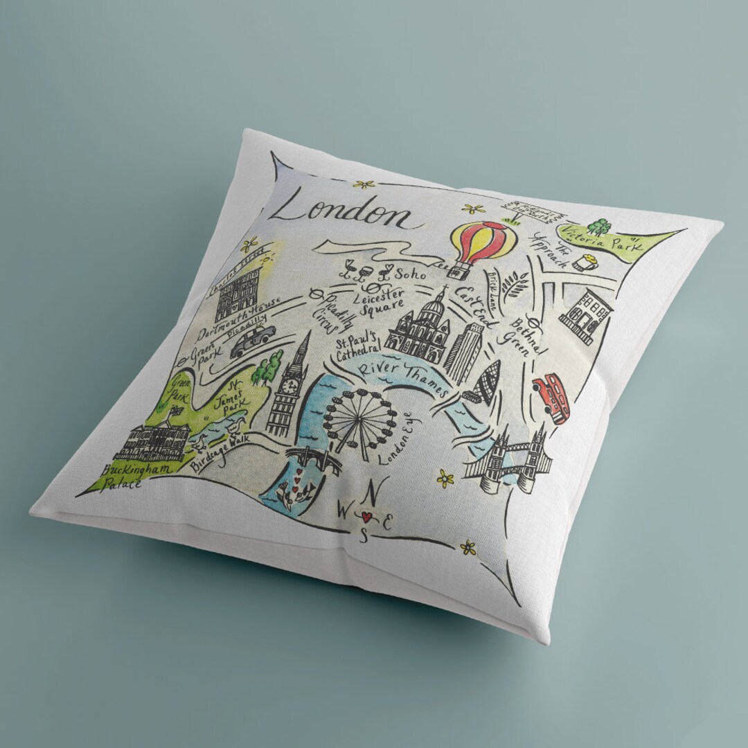London Canvas Pillow Cover (design 2) - Etsy