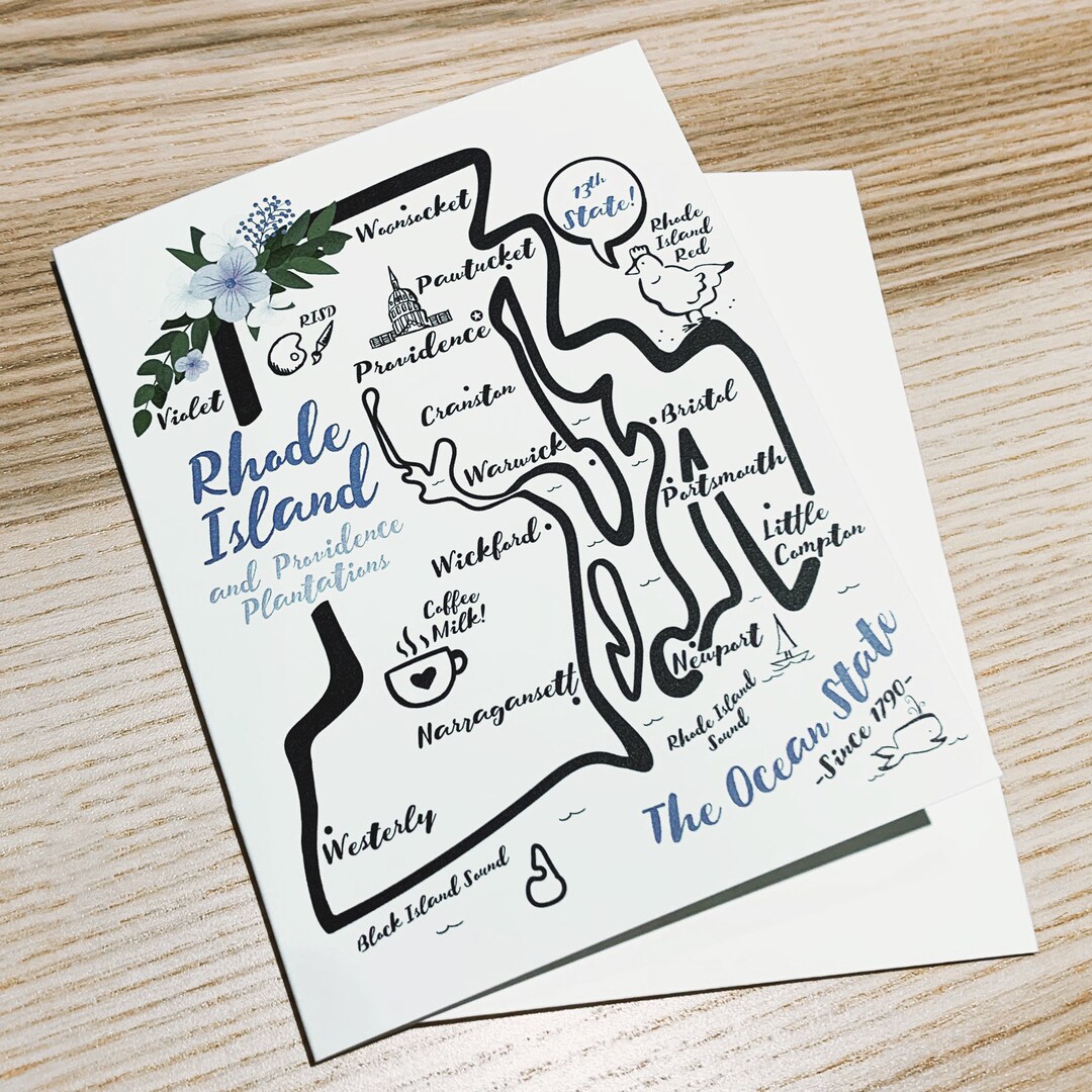 Rhode Island Note Card - Etsy
