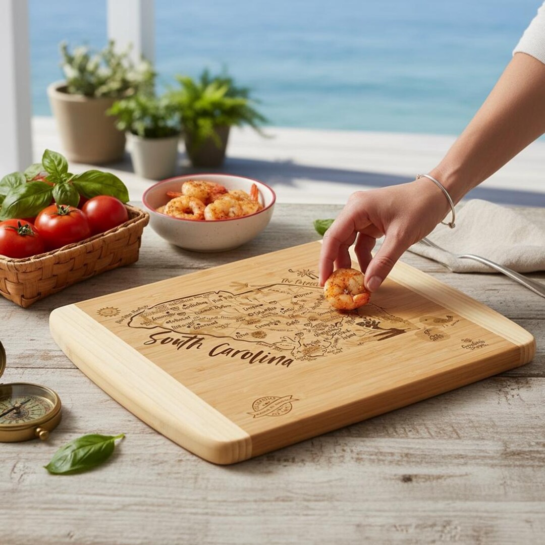 South Carolina Laser Etched Bamboo Charcuterie Cutting Board - Etsy