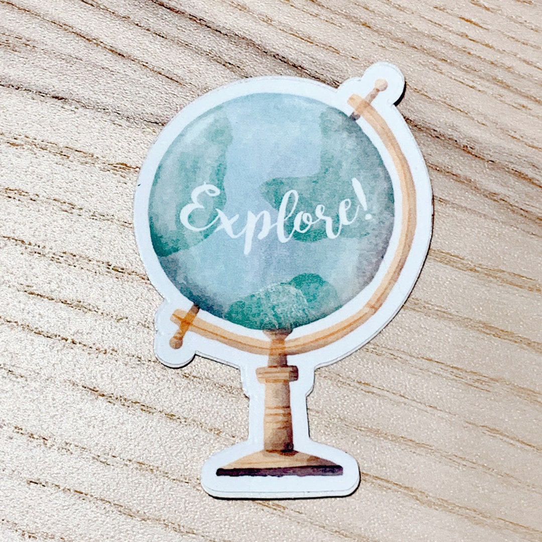 Explore Globe Vinyl Sticker - Etsy
