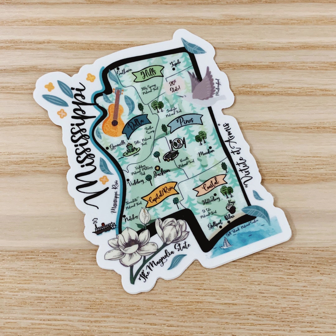 Mississippi State Vinyl Sticker - Etsy