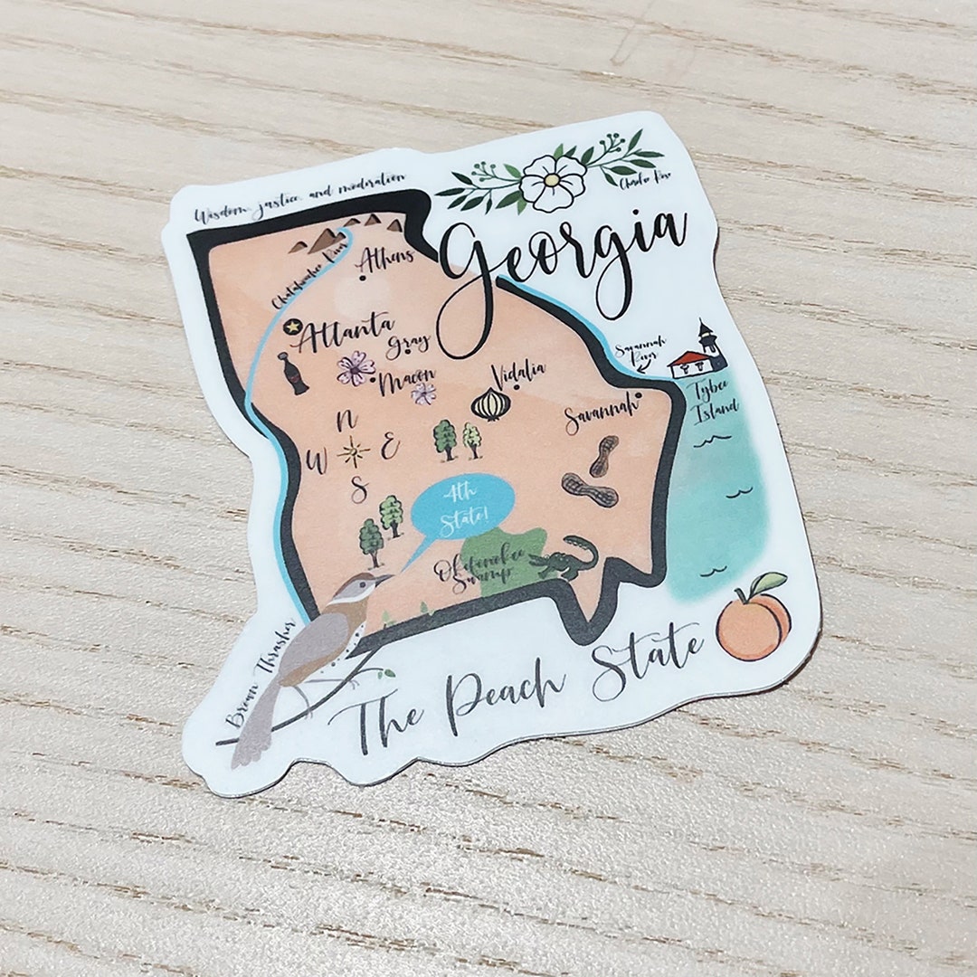 Georgia State Vinyl Sticker - Etsy