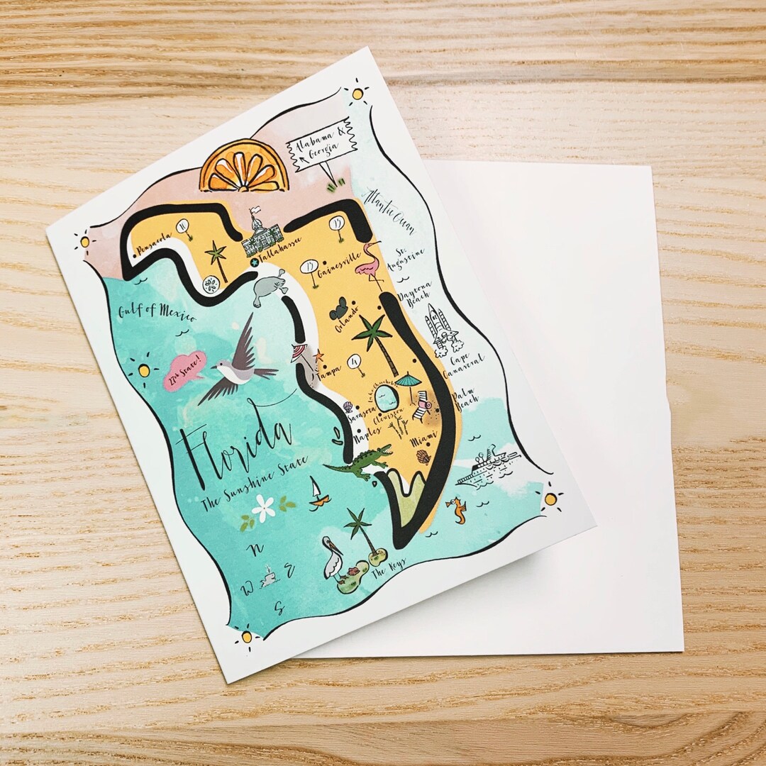 Florida Note Card - Etsy