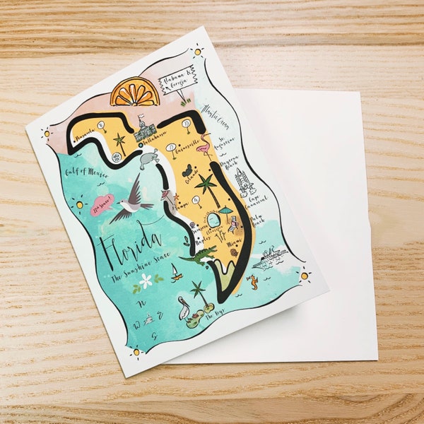 Florida State Map - Etsy