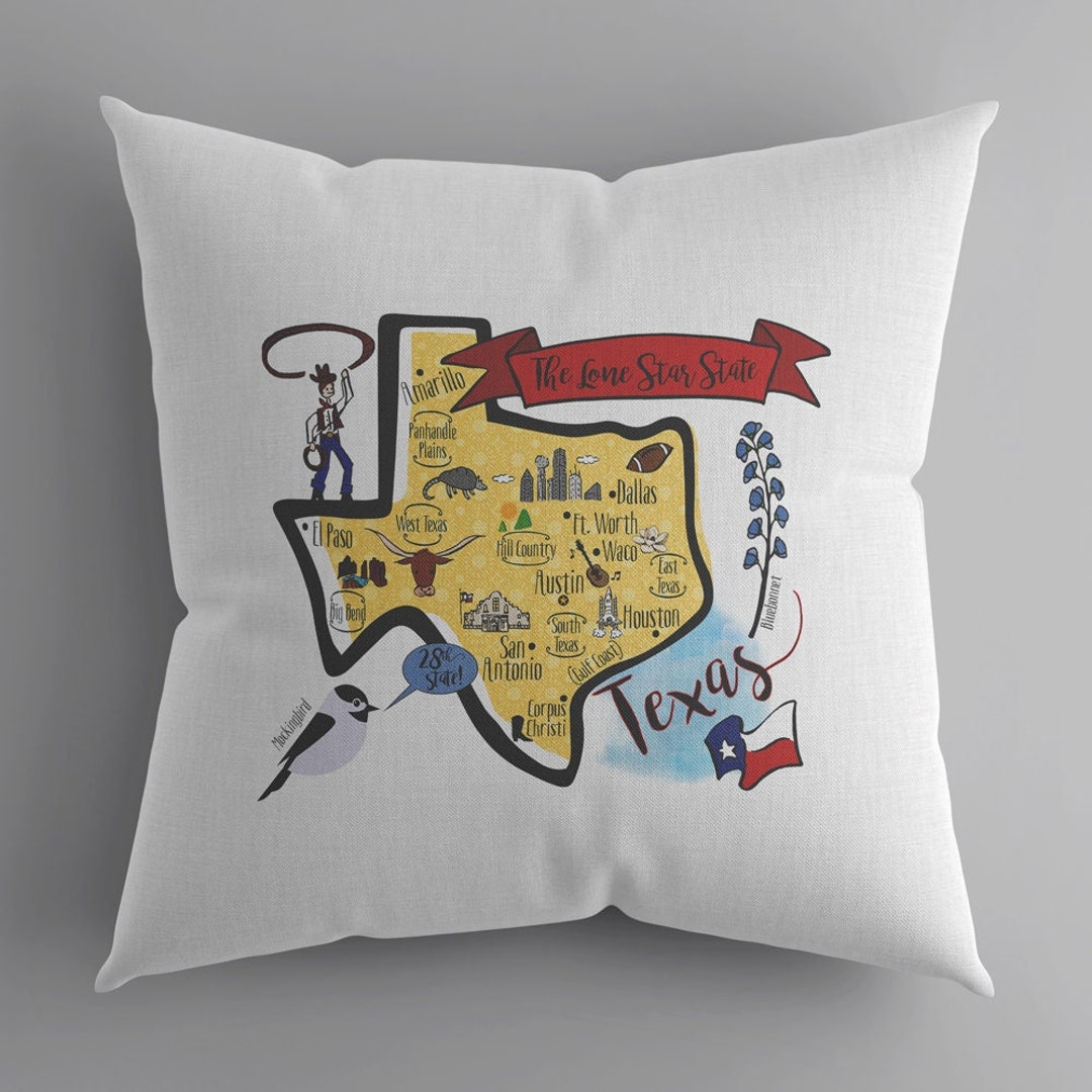 Texas Canvas Pillow Cover - Etsy