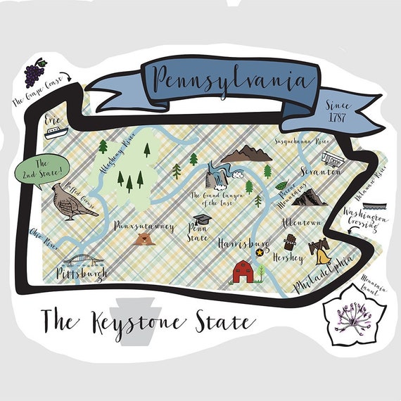 Pennsylvania State Vinyl Sticker | Etsy