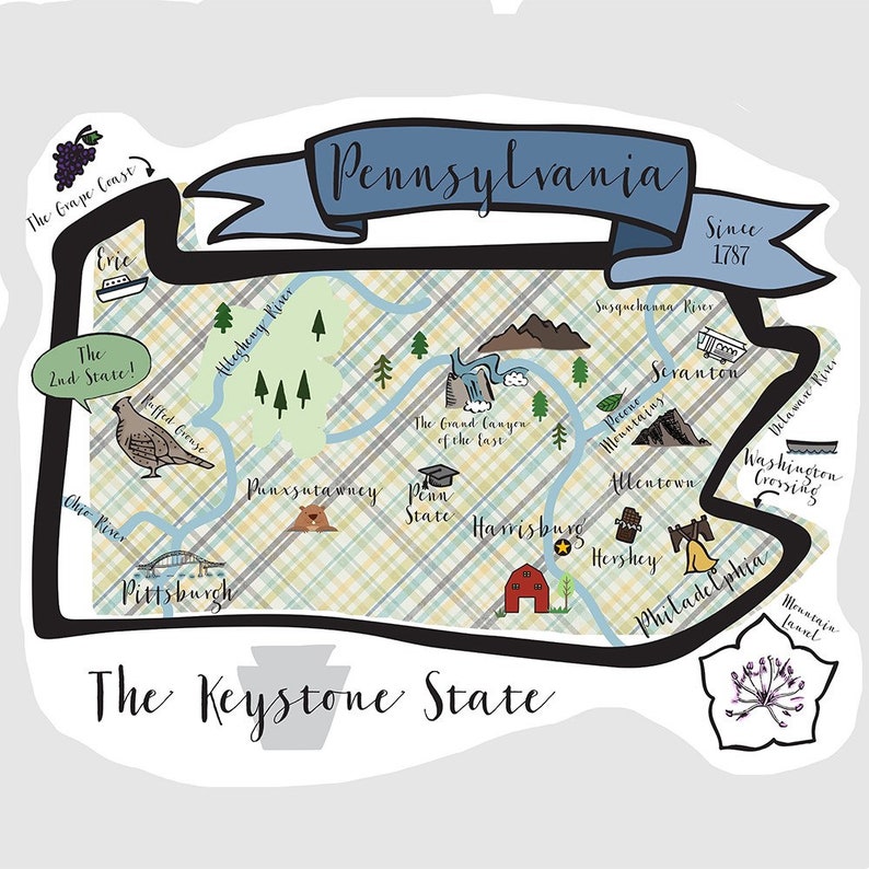 Pennsylvania State Vinyl Sticker | Etsy