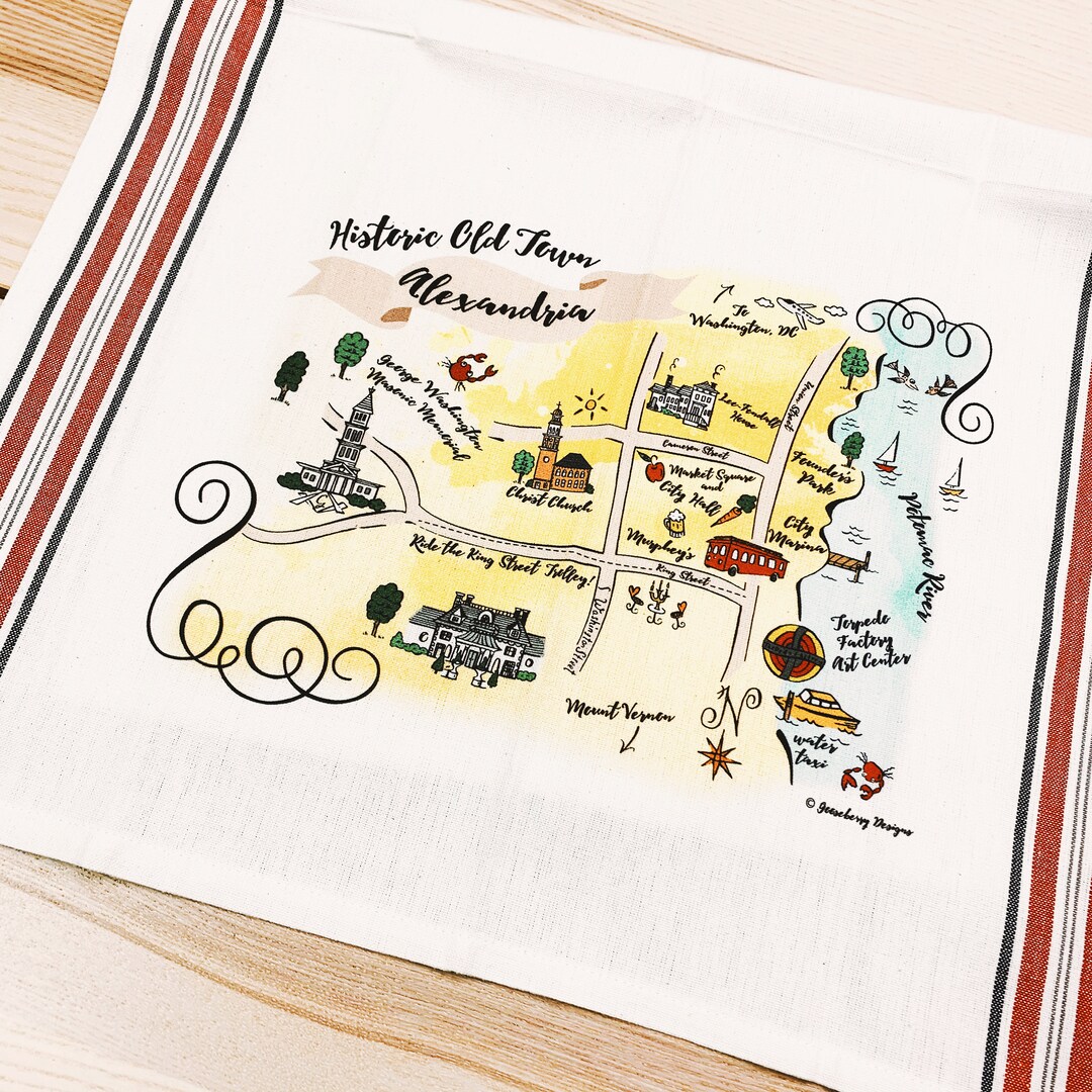 Alexandria, VA Map Kitchen/tea Towel - Etsy