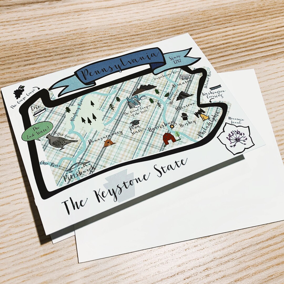 Pennsylvania Note Card - Etsy