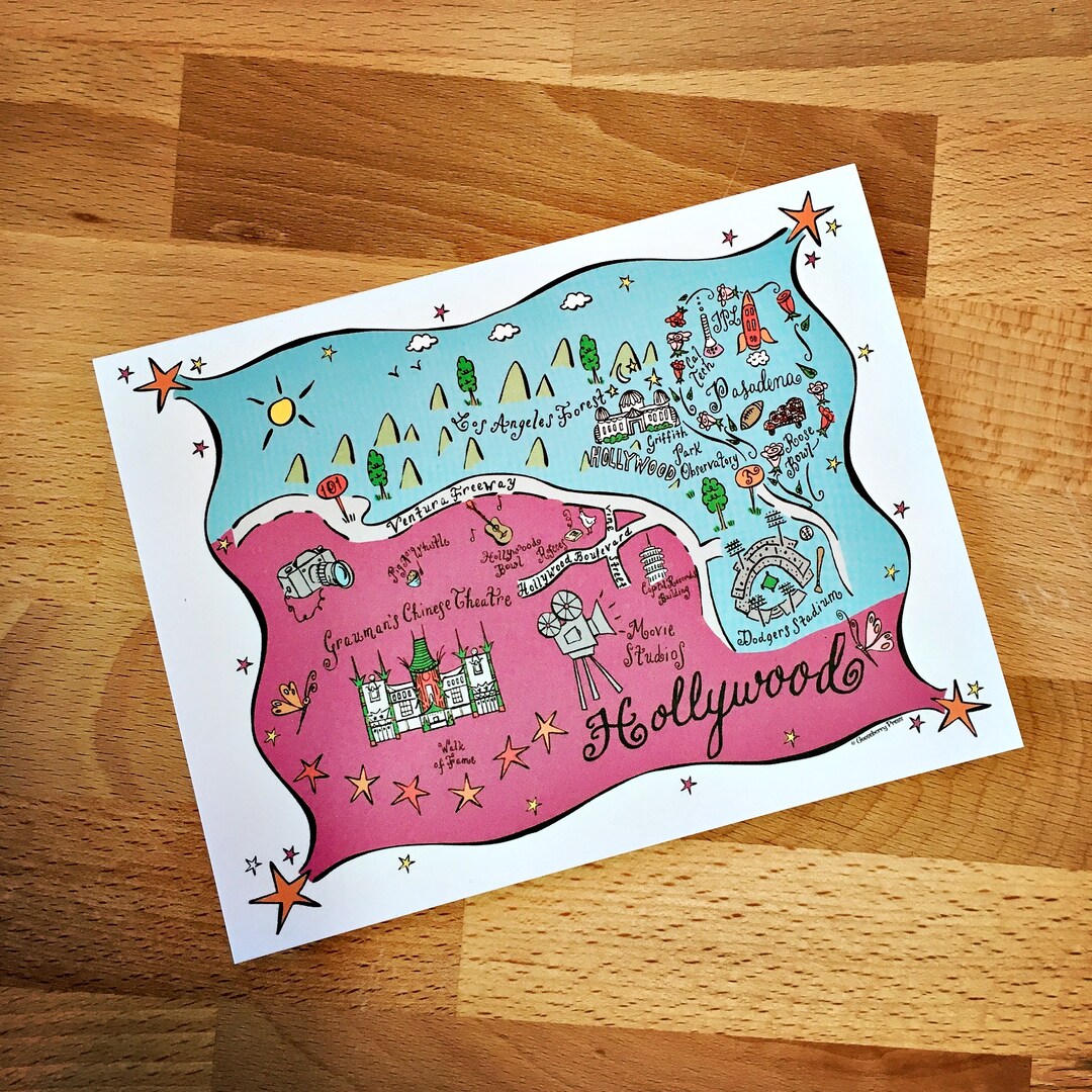 Hollywood Note Card - Etsy