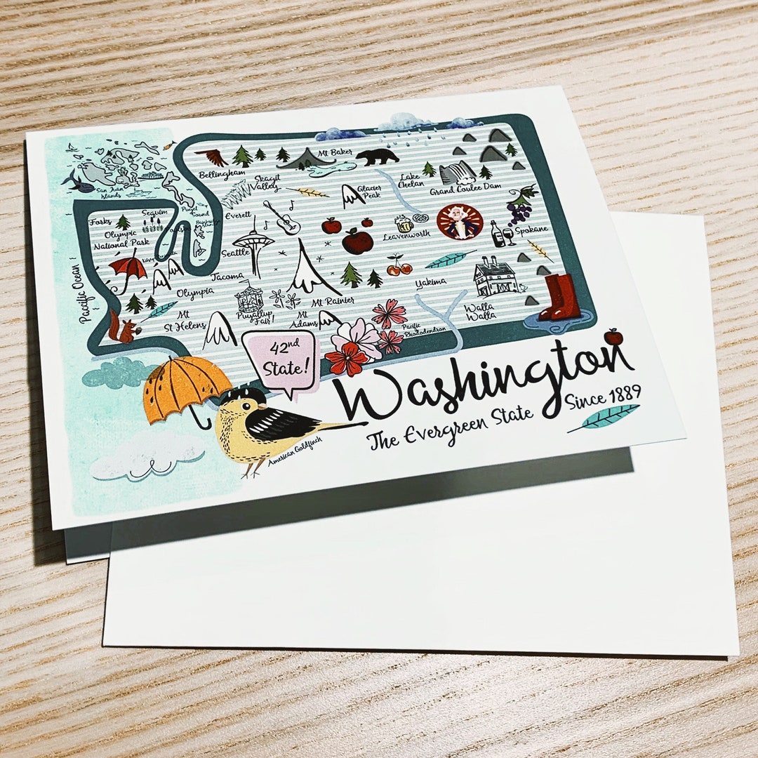 Washington Note Card - Etsy