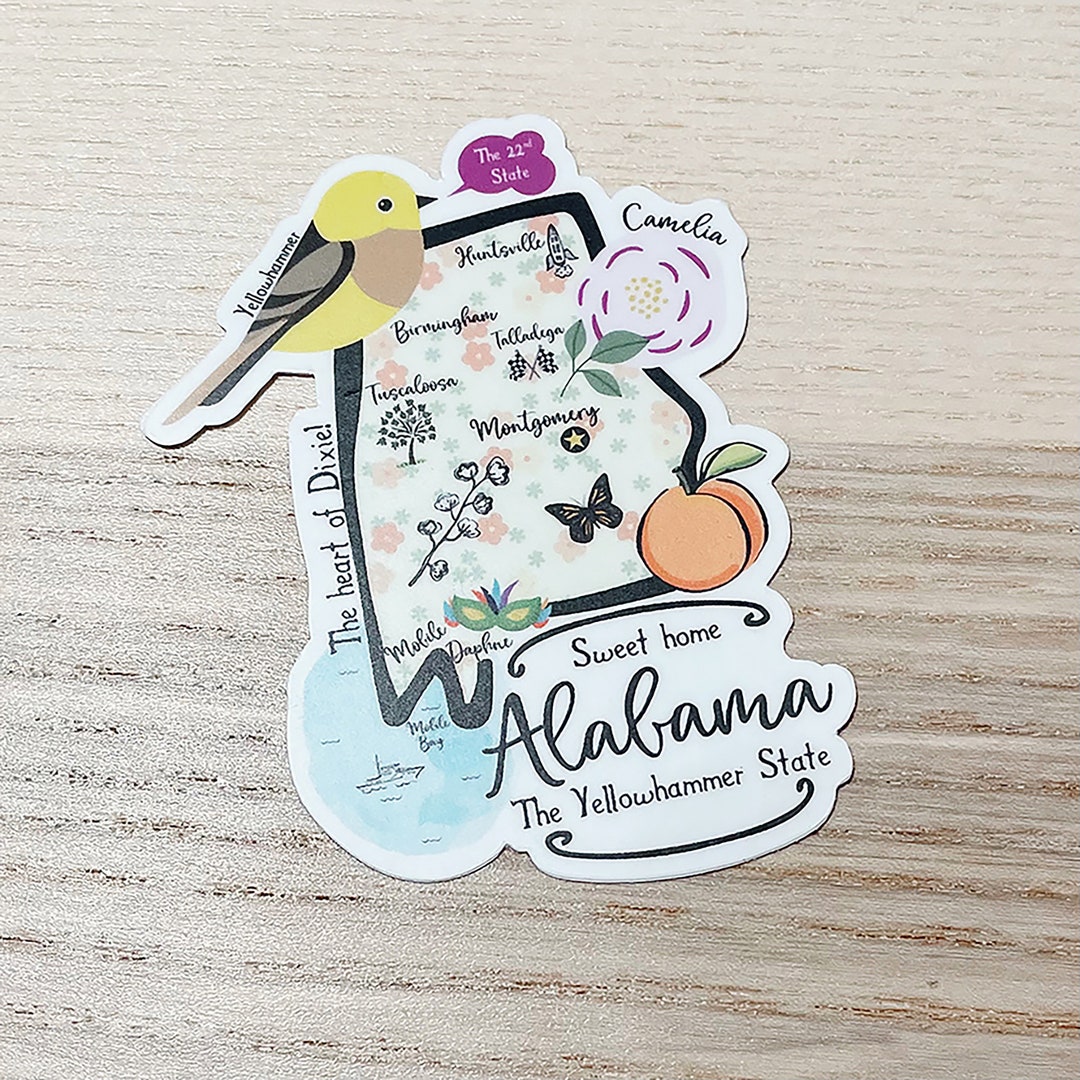 Alabama State Vinyl Sticker - Etsy