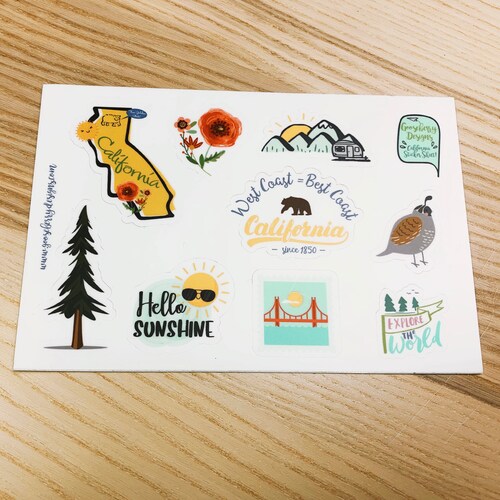 California Vinyl Sticker I Love California Bear Golden - Etsy