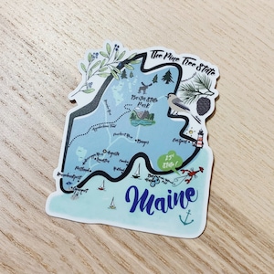 Maine State Vinyl Sticker - Etsy