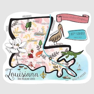 Louisiana State Vinyl Sticker - Etsy
