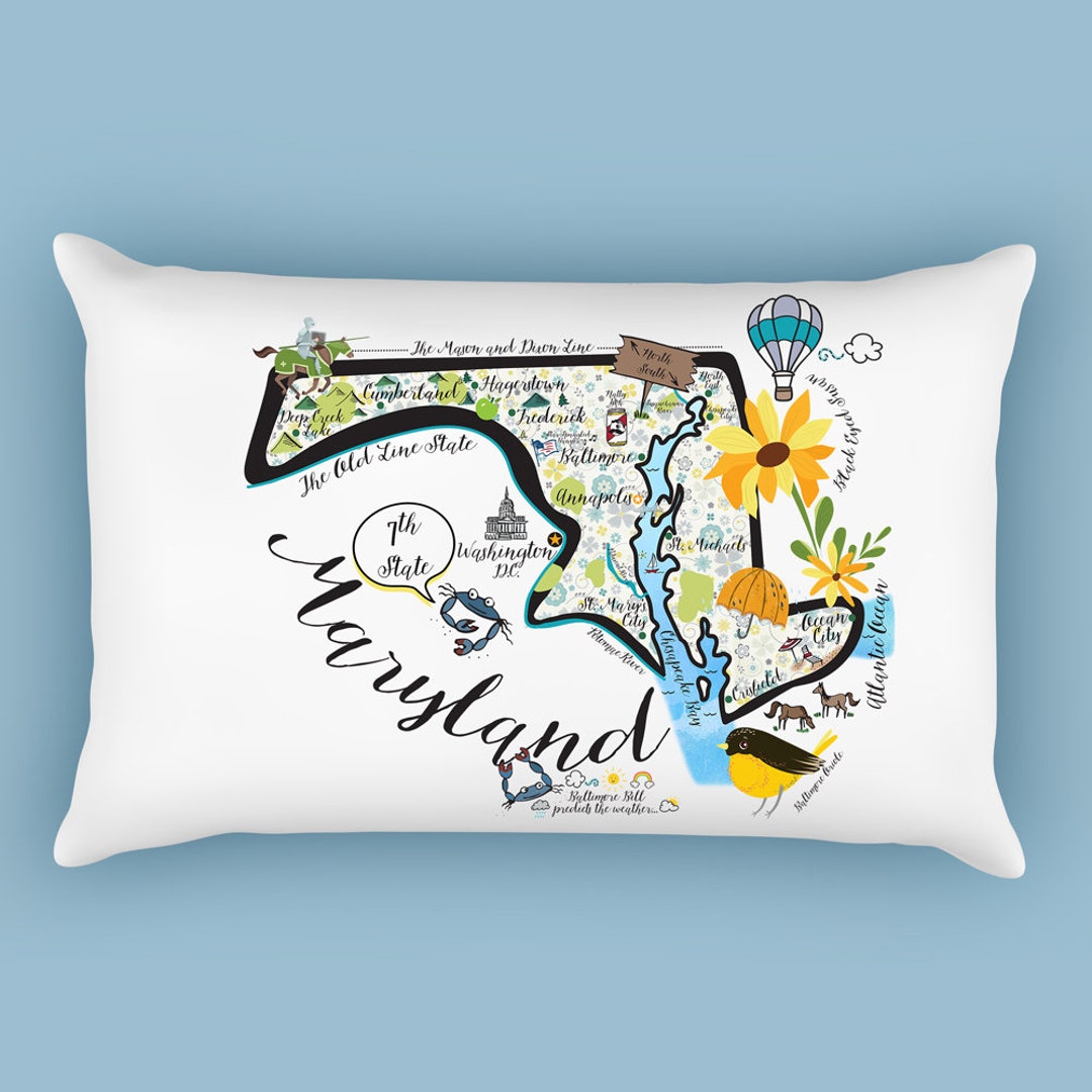 Maryland Canvas Pillow Cover - Etsy