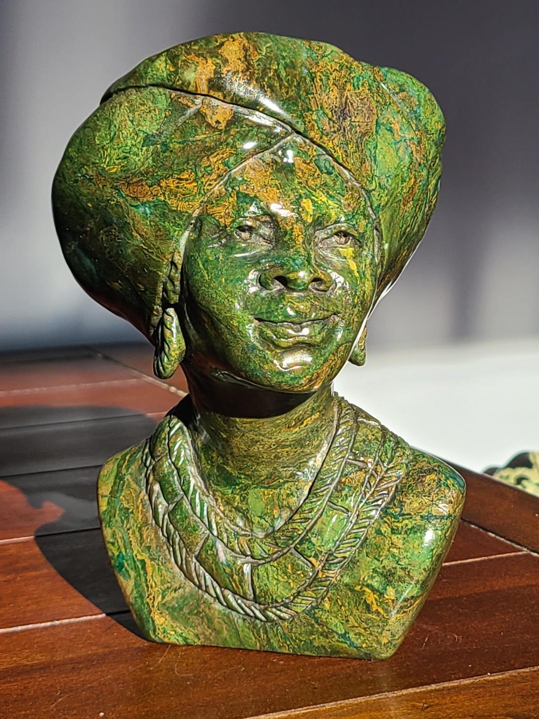 Bust of a Woman, Handmade From Verdite Stone, Made in Africa - Etsy