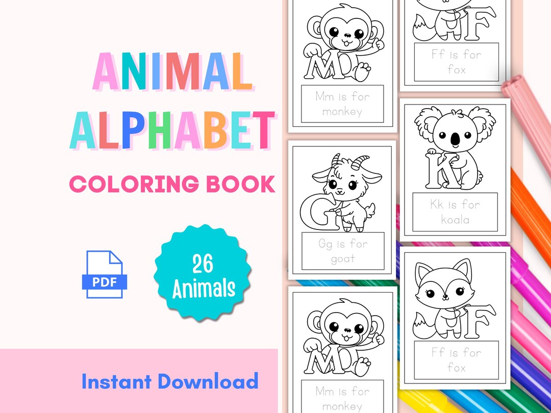 ABC Animal Coloring Pages Fun Alphabet Coloring Printable for Kids ...