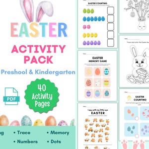 40 Printable Easter Activity Book Includes Coloring Pages, Activity ...