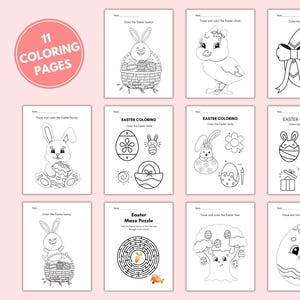 40 Printable Easter Activity Book Includes Coloring Pages, Activity ...