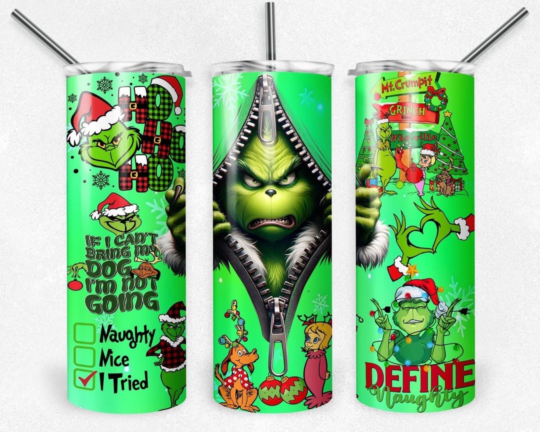 Grinch Coming Out of Zipper - 20 Oz Tumbler - Black - Etsy