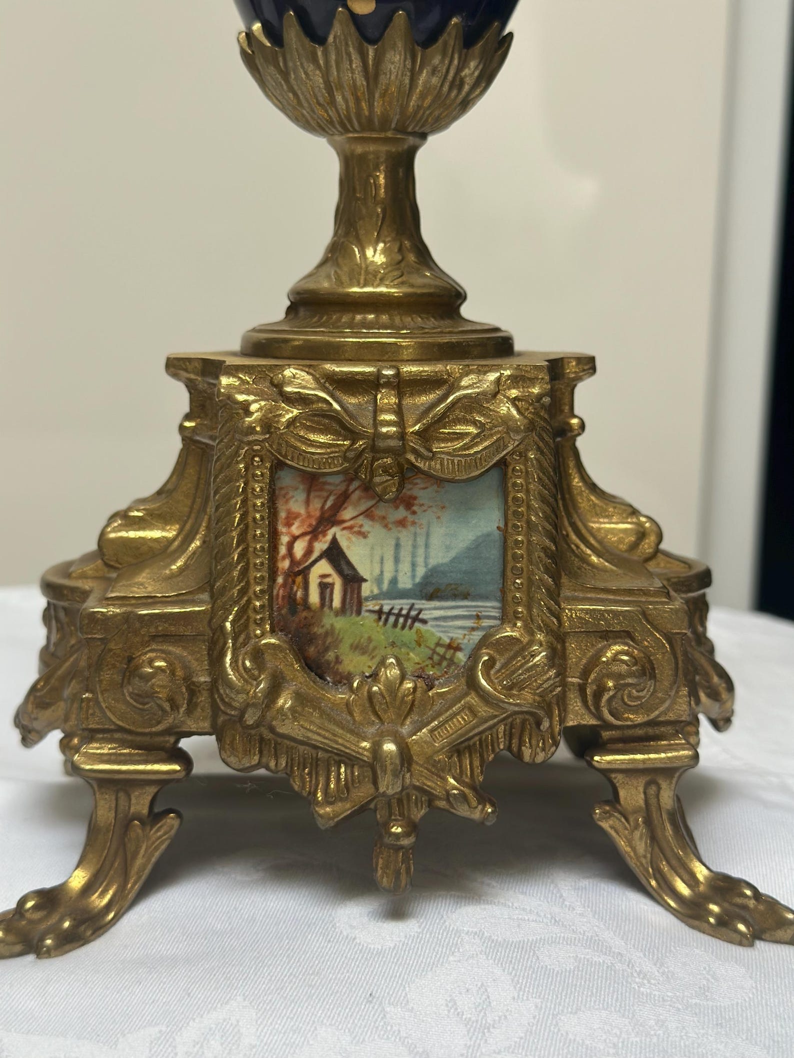 Lancini Italian Bronze Mantel Clock - Mechanical F. Hermle With Two ...