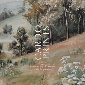 Vintage Digital Art Landscape Painting Printable / Rustic Country ...