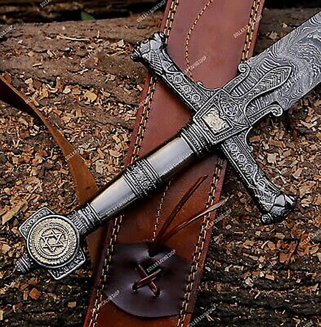 King Solomon Sword Star of David Pommel From the Middle Ages Damascus ...