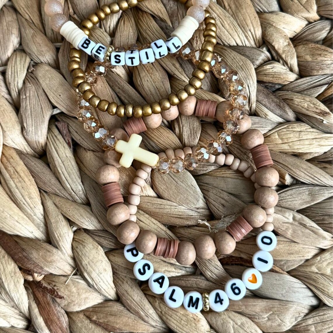 Beaded Bracelet Stack, Peace Be Still, Be Still Bracelet, Psalms Beaded ...