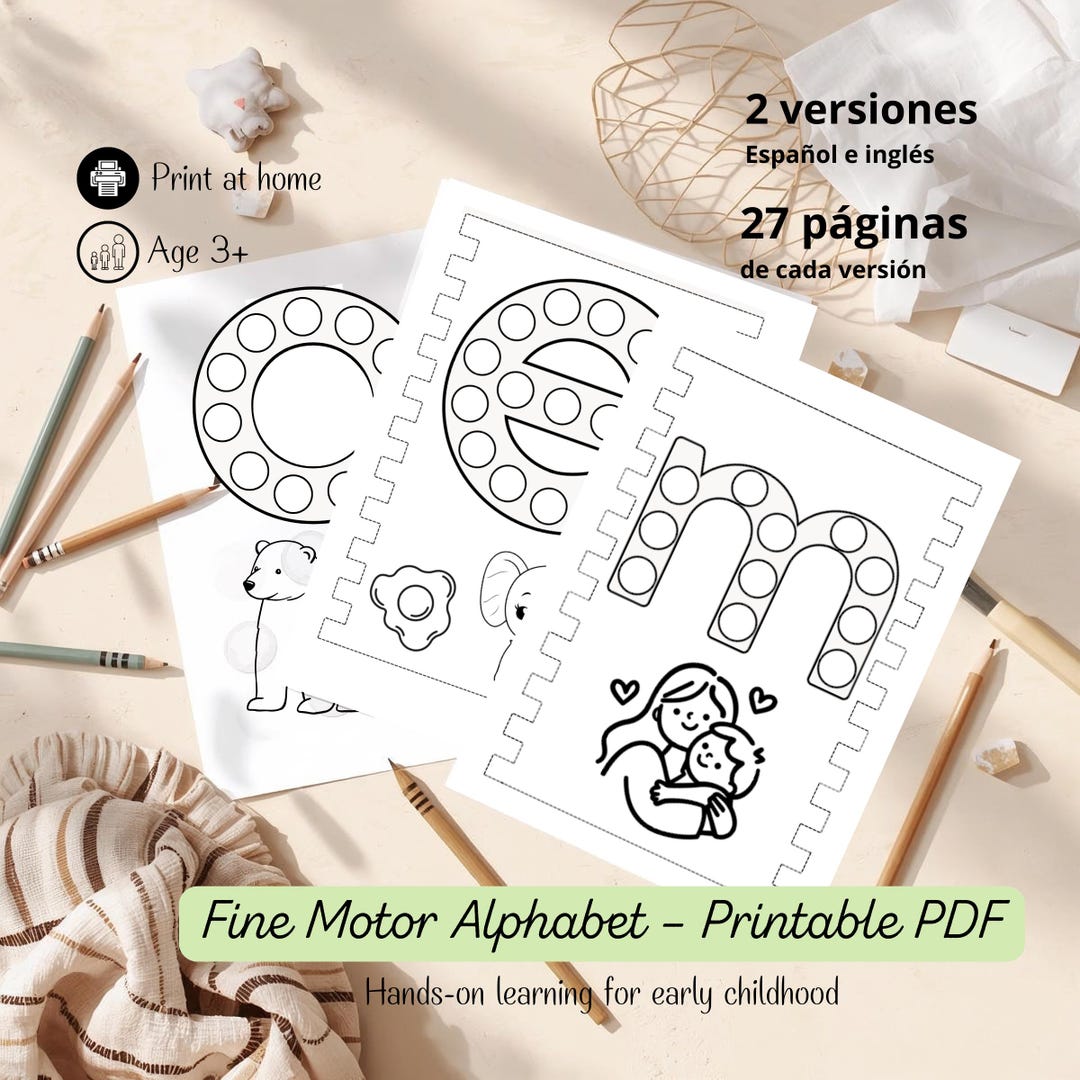 Abecedario Motricidad Fina | Actividad Infantil Imprimible PDF - Etsy
