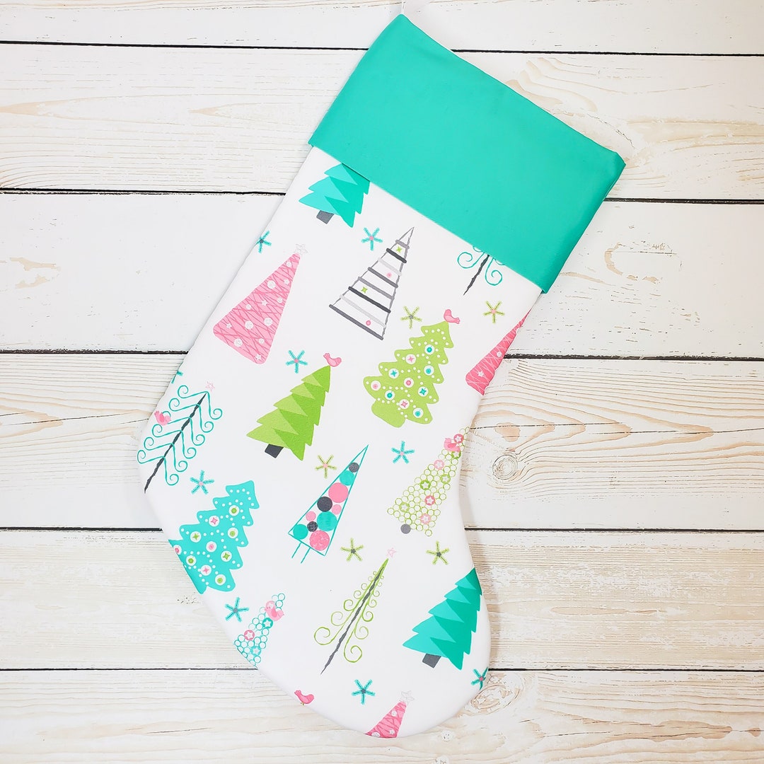 Large Embroidered Stockings Choose Your Fabric Personalized Stockings ...