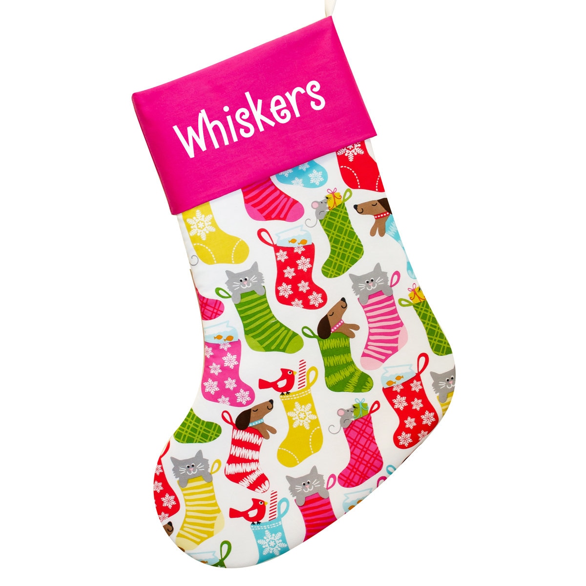 Christmas Stocking for Dogs and Cats Pets Pink and Green | Etsy