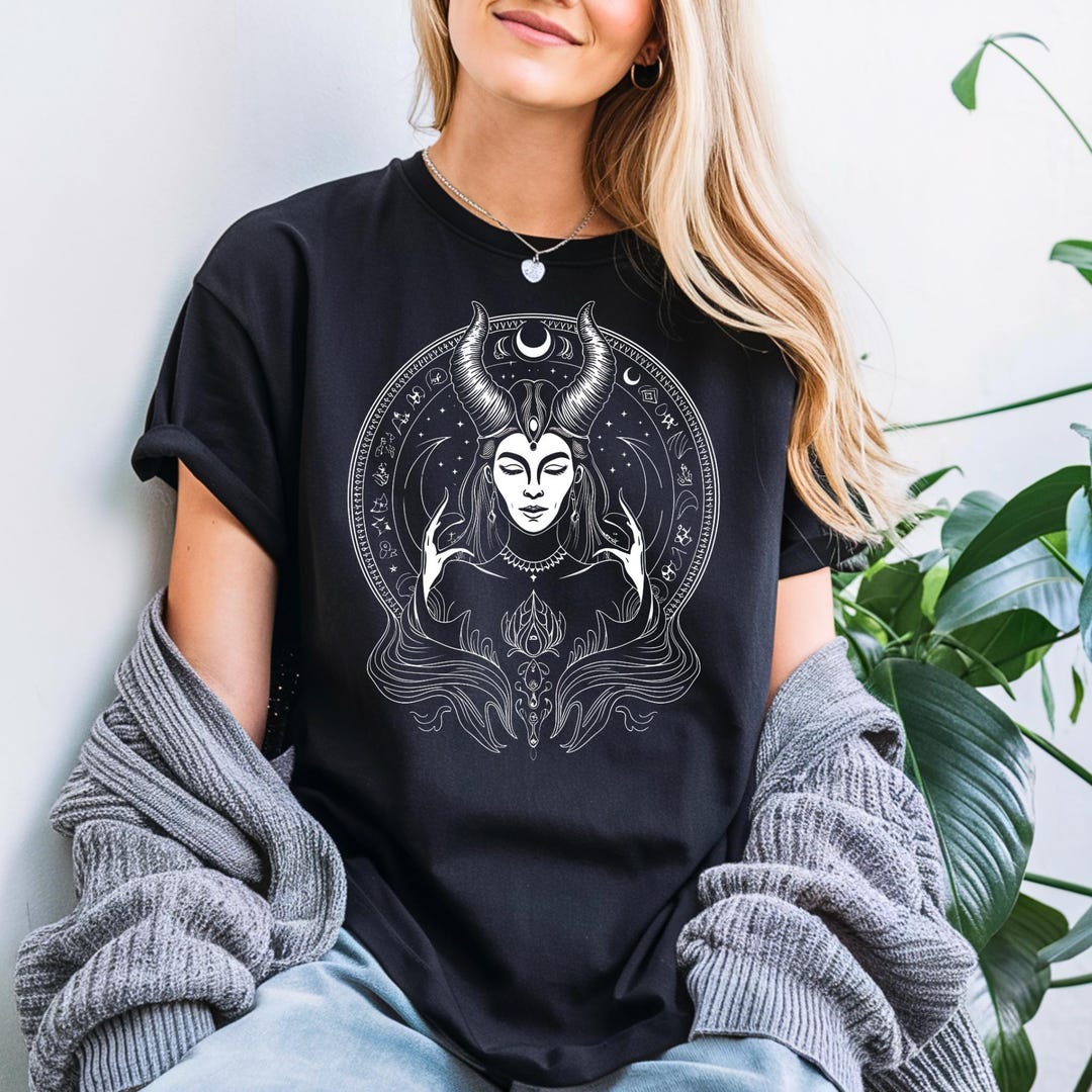Lilith Occult Symbol Shirt, Dark Goddess Moon Phase Tee, Gothic ...