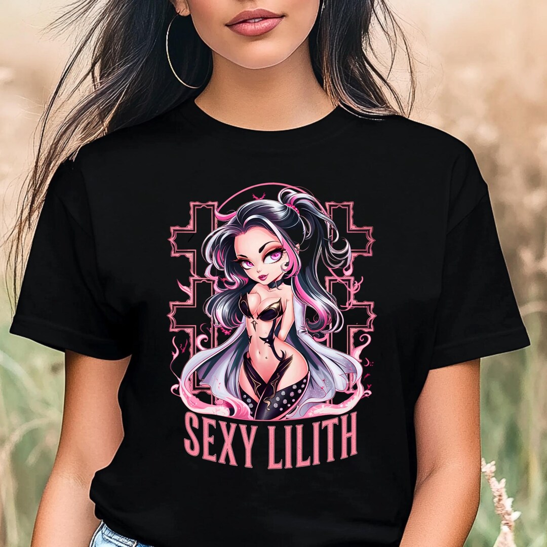Sexy Chibi Lilith Gothic Anime T-shirt, Kawaii Dark Goddess Tee ...