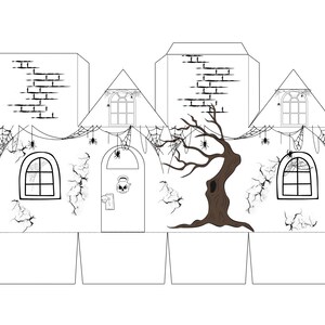 Halloween Paper House Cutouts - Etsy