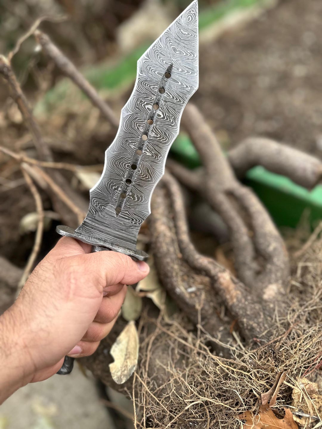 Authentic Handcrafted Dagger With Sheath, Custom Damascus Double Edge ...