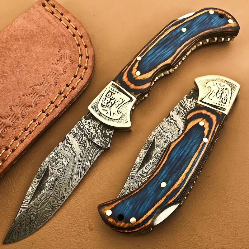 Damascus Lockback Knives - Etsy