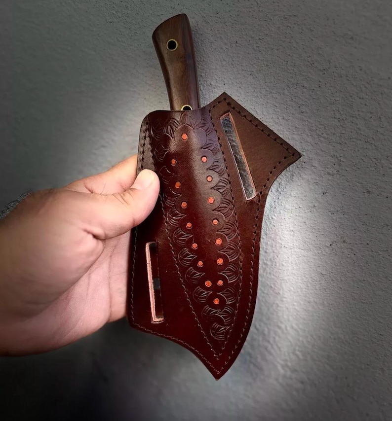 Custom Handmade Leather Knife Sheath Fixed Blade Belt Sheath Knives ...