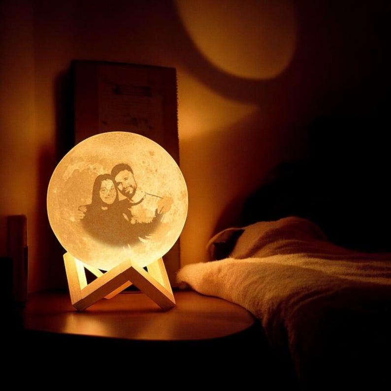 Personalized Photo Moon Lamp Custom Decorative 3D Moon Night Light With ...
