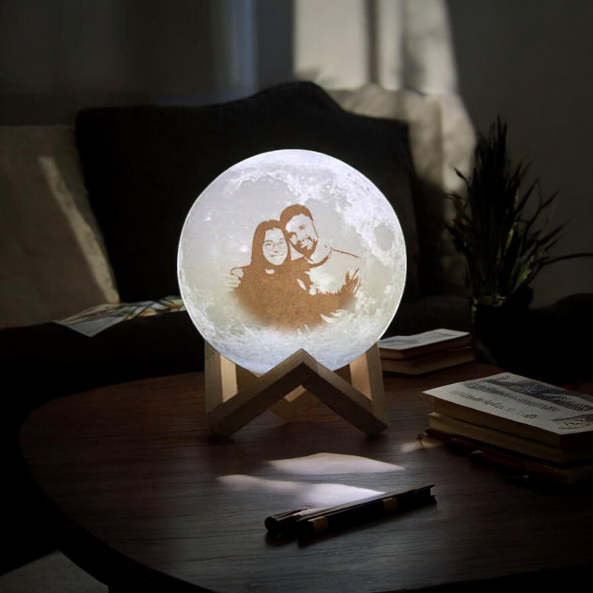 Personalized Photo Moon Lamp Custom Decorative 3D Moon Night Light With ...
