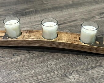 Barrel Stave Candle Holder Made With 2 Staves and Will Hold 5 Tea ...