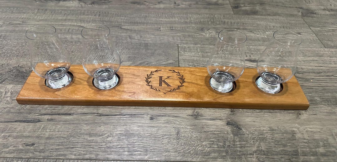 Handcrafted Hardwood Flight Board, Custom Engraved Tasting Bar - Etsy