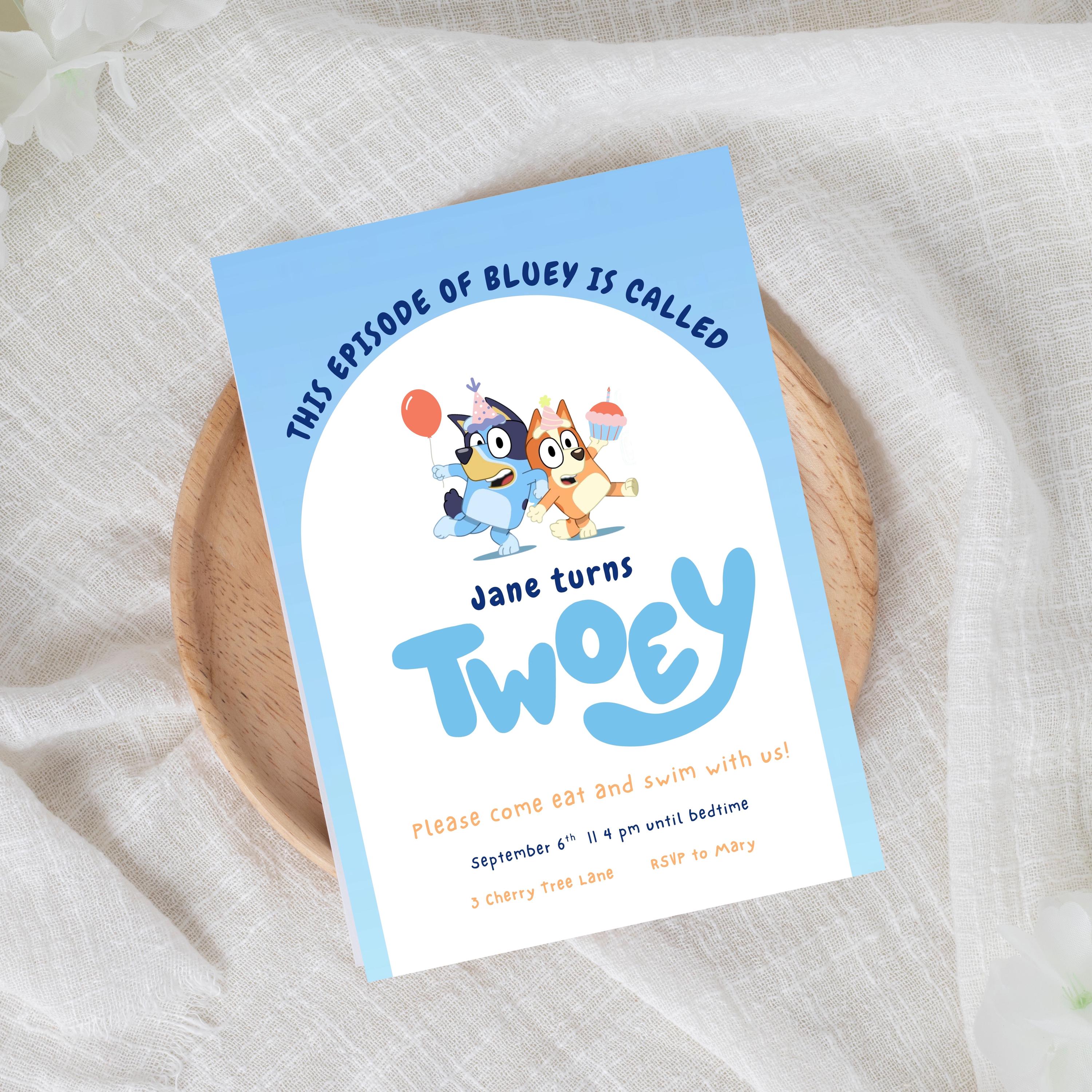Bluey-inspired Birthday Party Invitation | Editable Canva Template ...