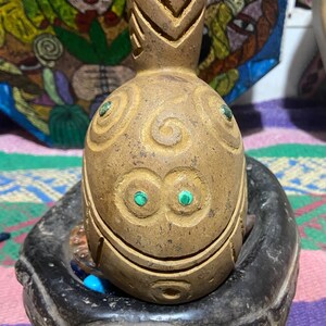 Rare Chavin Hand-carved Stone Head With Peruvian Turquoise | Sacred ...