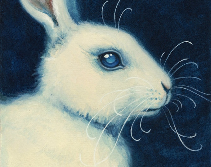 White Rabbit Original Watercolor Painting - Etsy