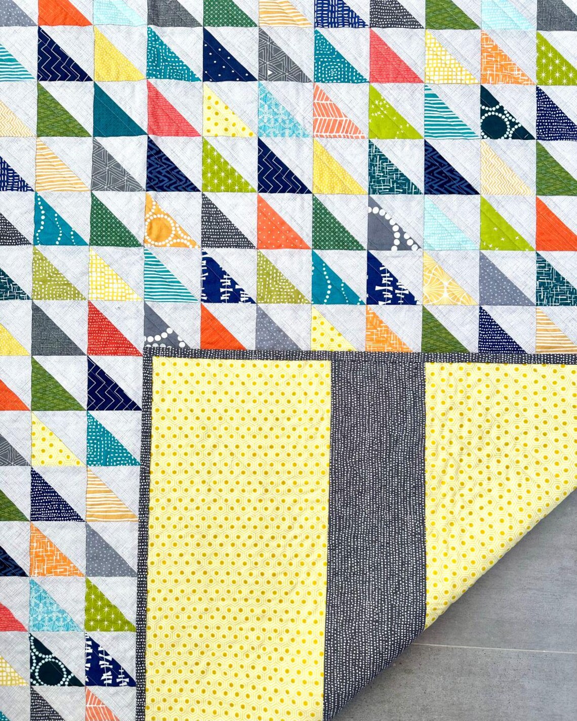 Half Square Triangle Quilt - Etsy
