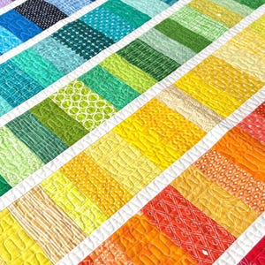 Rainbow Stripe Baby Quilt - Etsy