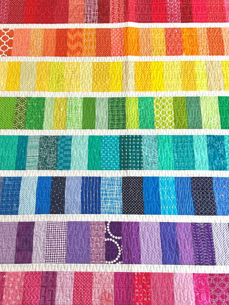 Rainbow Stripe Baby Quilt - Etsy